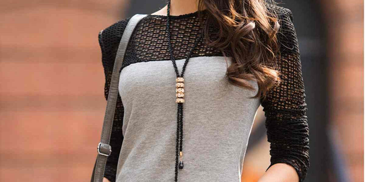 Long Strand Handmade String Beads Necklace — Kirijewels.com