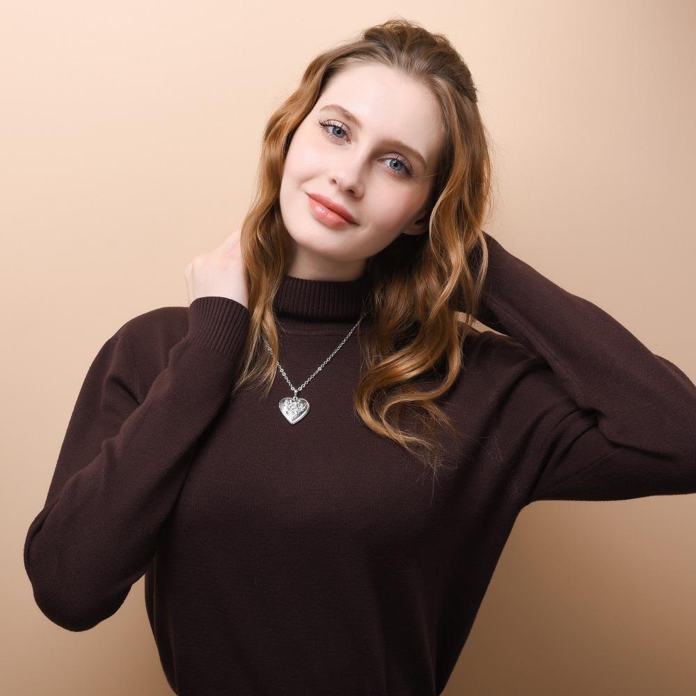 Love Heart Memory Locket Flower Necklace — Kirijewels.com