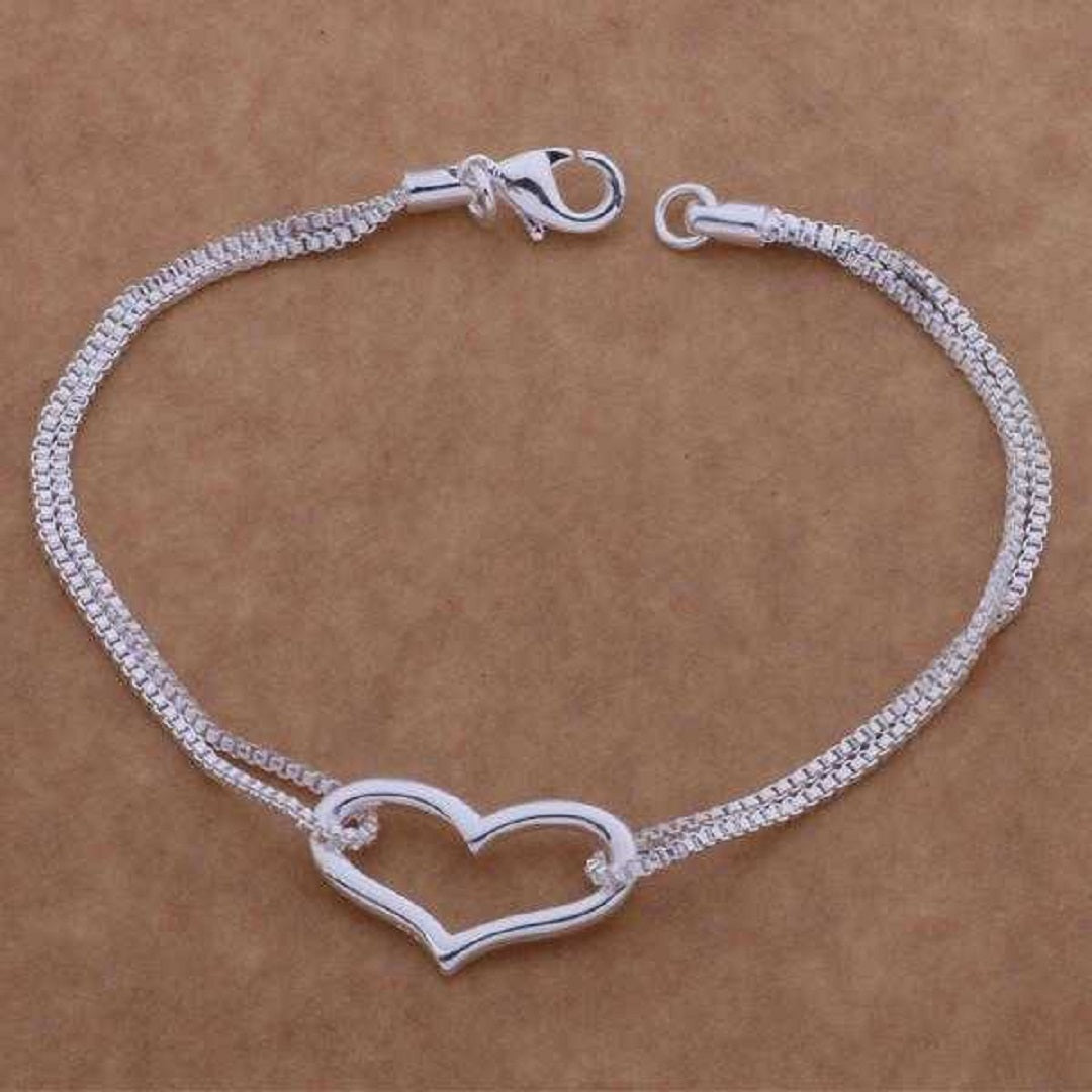 Sterling Silver Heart Love Bracelet — Kirijewels.com